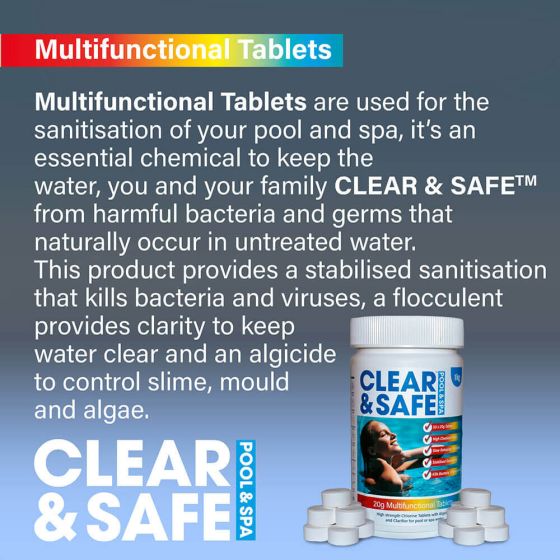 Clear & Safe Multifunctional Tablets 1kg – H2oFun.co.uk
