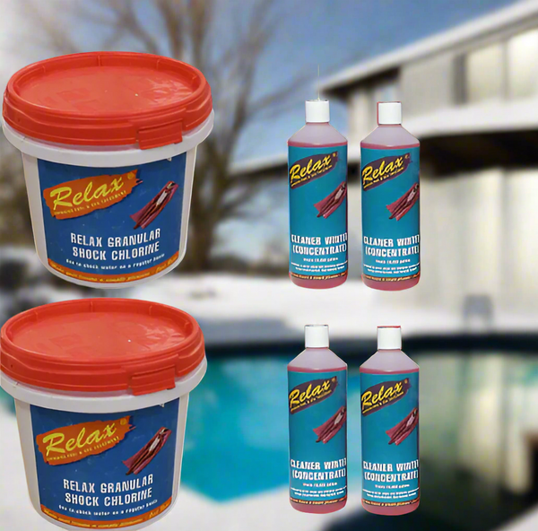 HTH Winter Chemical Kit Closing Extra Large Swimming Pools up to 180m3 ...